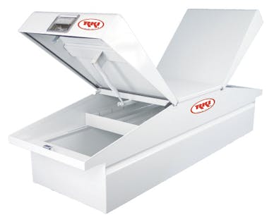 RKI Truck Equiptment ST63 Double Lid Steel Cross Box (White) for Full ...