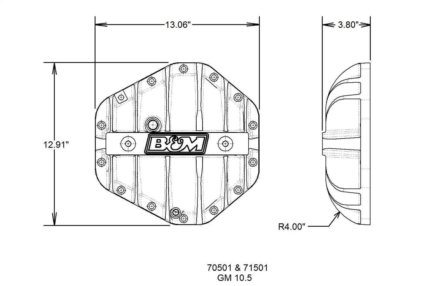 B&M 70501 B&M Hi-Tek Aluminum Differential Cover for GM Corporate 14 ...