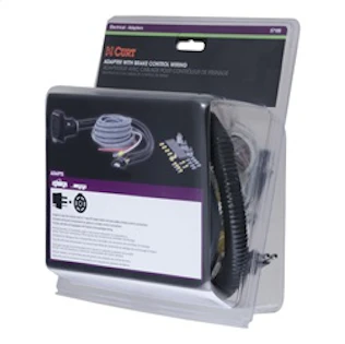 CURT 57186 4-Way Flat Electrical Adapter with Brake Controller Wiring