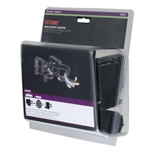 CURT 57672 Dual-Output Electrical Adapter (Adds 7-Way RV Blade to 4-Way ...