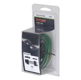 CURT 58380 4-Way Flat Connector Plug & Socket with 12 Wires