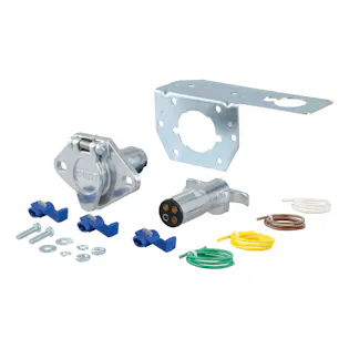 CURT 58677 4-Way Round Connector Plug & Socket with Hardware (Packaged)