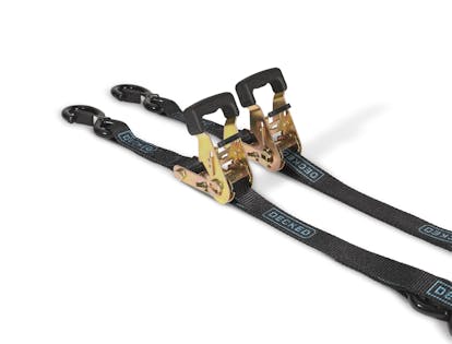 DECKED A0088-RSTP-BLK Standard ratchet straps with DECKED logo - one (1) set of two (2) - black