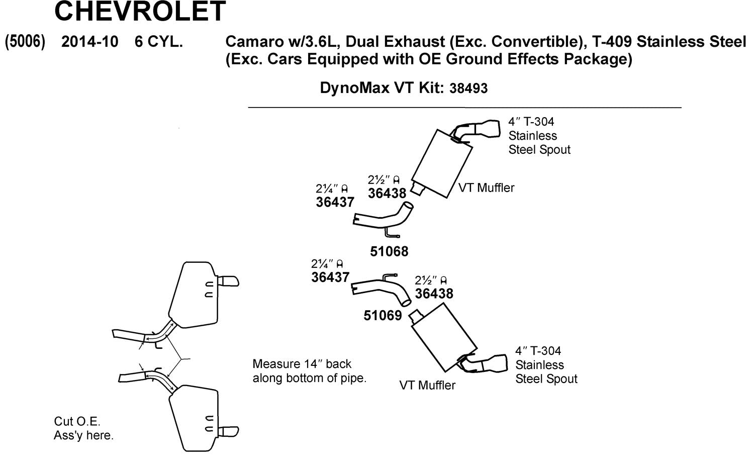 Dynomax 51068 Dynomax Exhaust Intermediate Pipe
