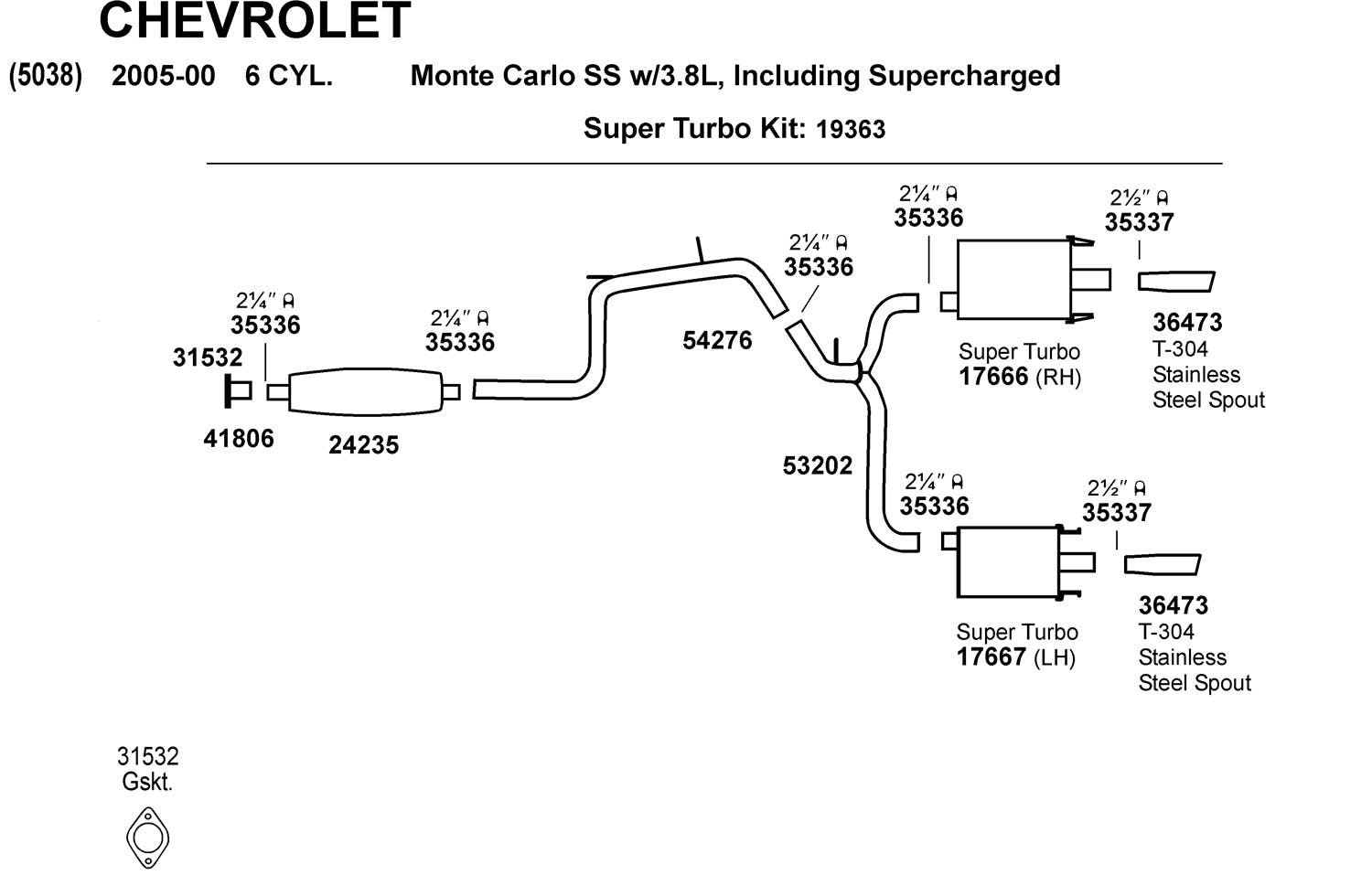 Dynomax 19363 Dynomax Super Turbo Dual System