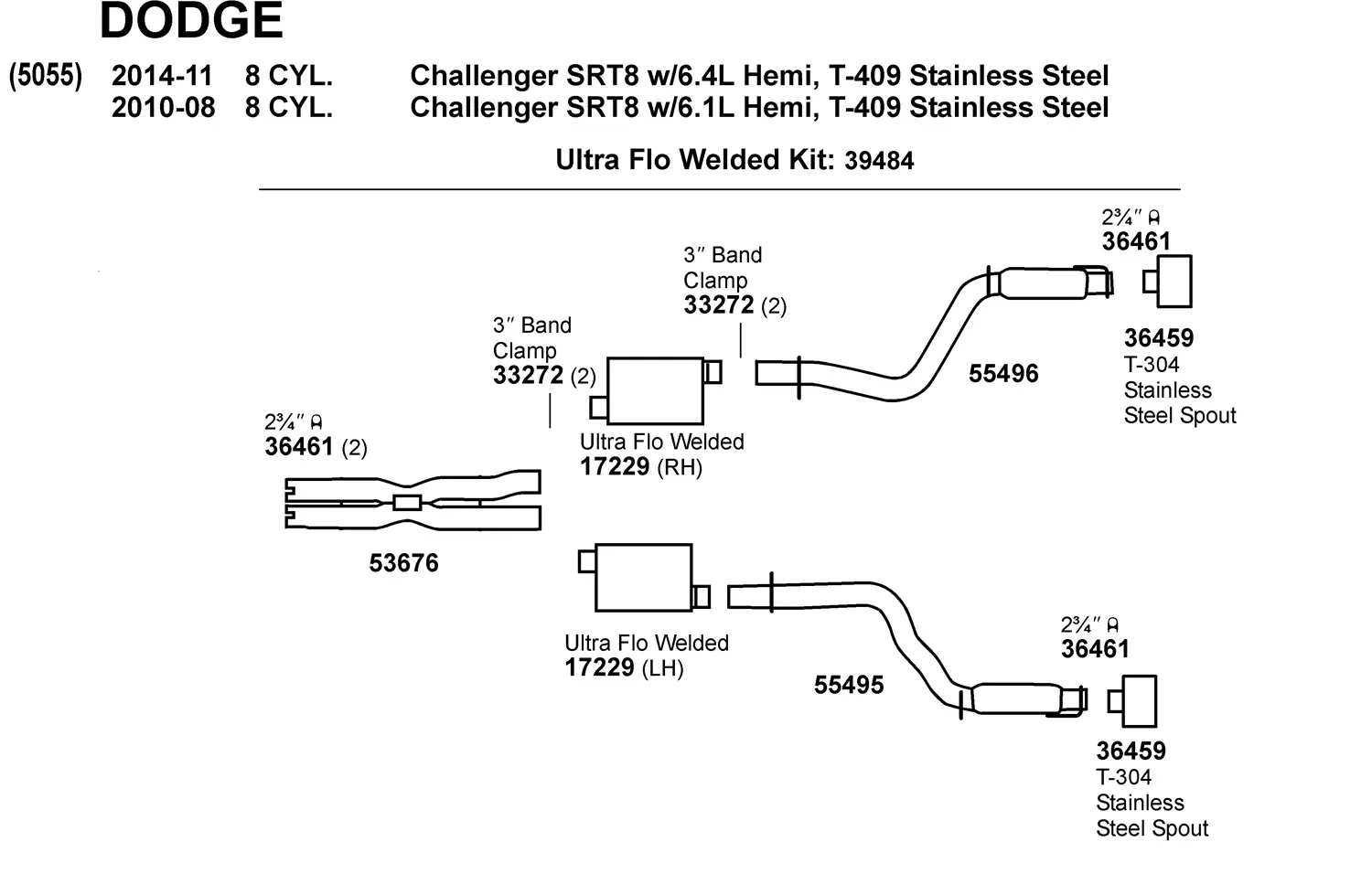 Dynomax 39484 Dynomax Ultra Flo Welded Dual System