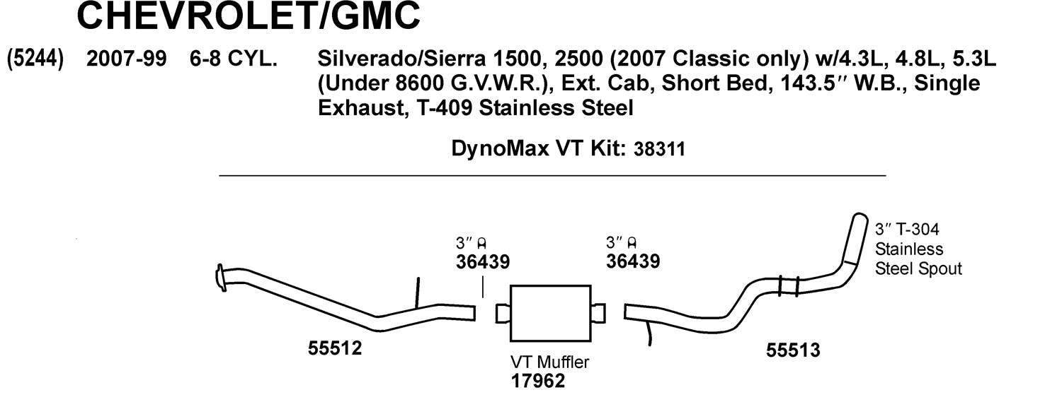 Dynomax 55512 Dynomax Intermediate Pipe