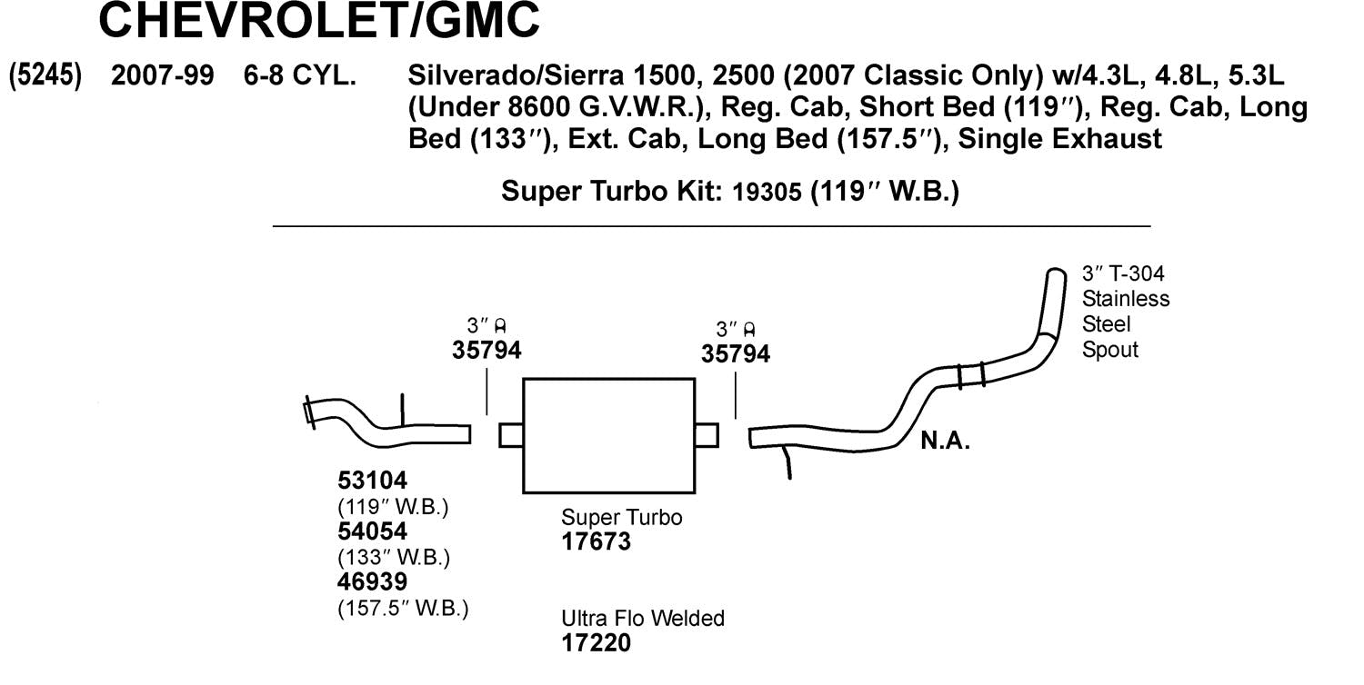 Dynomax 19305 Dynomax Super Turbo Single System