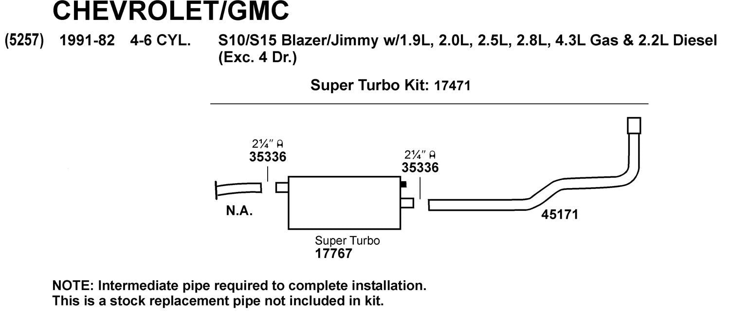 Dynomax 17471 Dynomax Super Turbo Single System