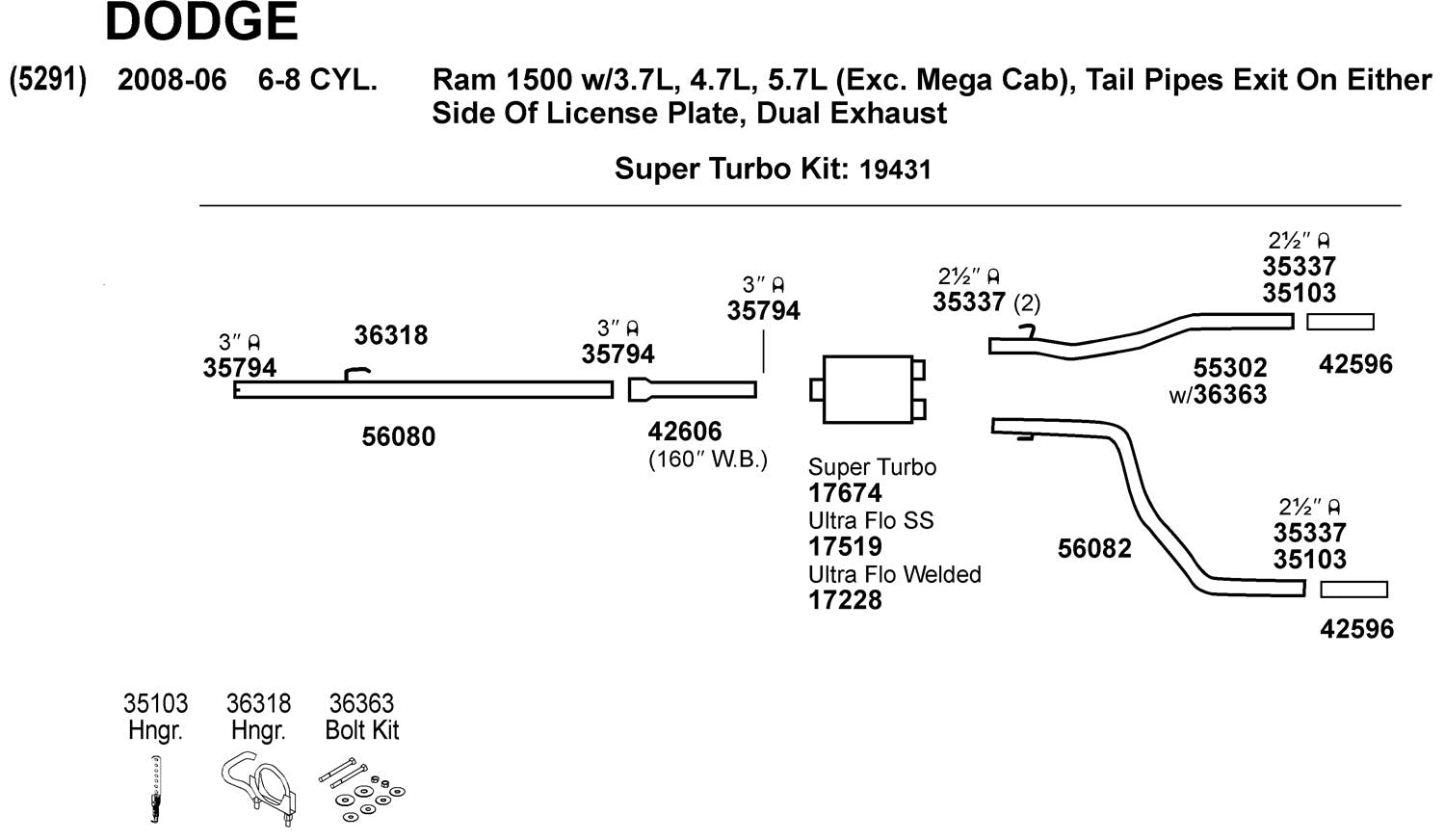 Dynomax 19431 Super Turbo Exhaust System Kit