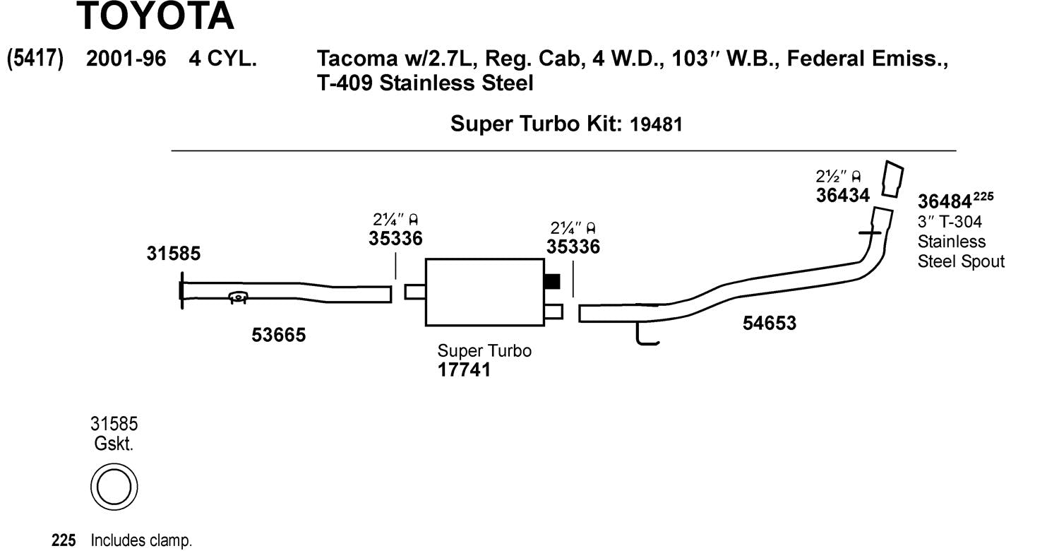 Dynomax 19481 Dynomax Super Turbo Single System