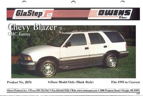 Owens Products 2076 GLASTEP CUSTOM MOLDED FIBERGLASS RUNNING BOARDS