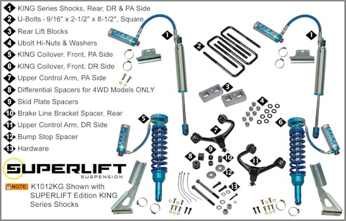 Superlift K1012KG Lift Kit, 3in King