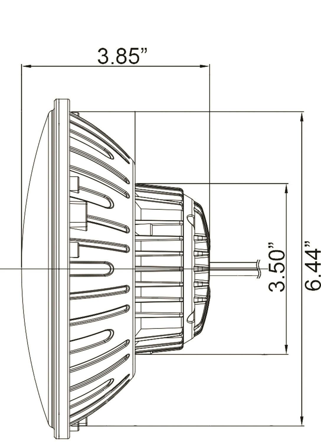 Vision X Lighting 9891217 Single 7" Round Vortex LED Headlight with Low ...