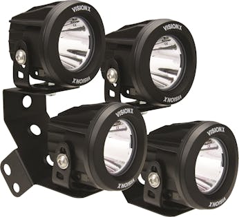 Vision X 9898940 A-Pillar Single Light Brackets with 4x Optimus Lights