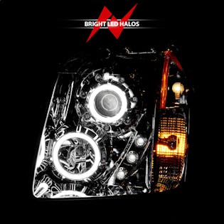 AnzoUSA 111147 Projector Headlights with Halo Chrome (SMD LED)