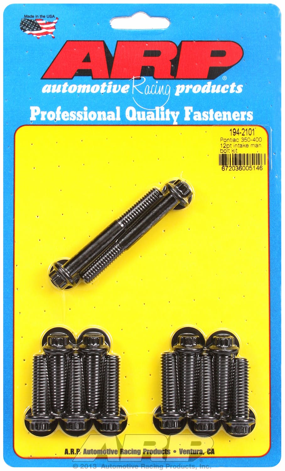 Mopar V8 Intake Manifold Bolt Kit Chromoly Black Oxide ARP 144-2101 ...