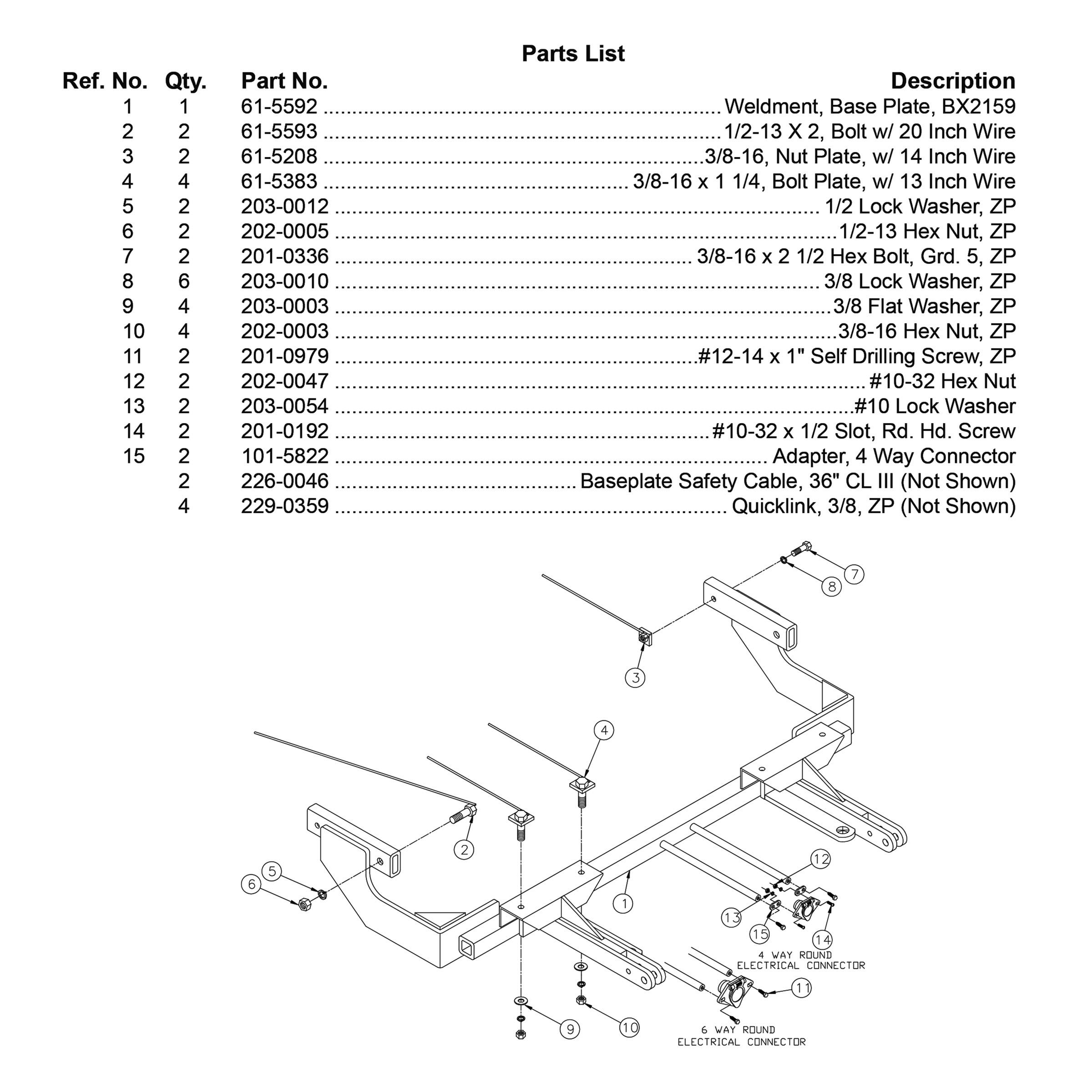 Blue Ox BX2159 Tow Bar Base Plate, Ford Mustang Gt