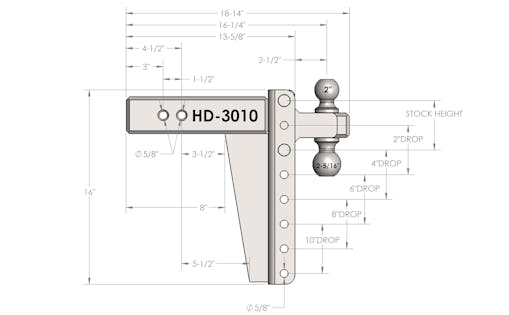 BulletProof Hitches HD3010 3.0 Heavy Duty 10 Drop/Rise Hitch