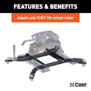CURT 16022 Puck System 5th Wheel Roller Adapter, 24K, Select Ram 2500 ...