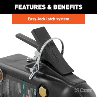 CURT 25328 2-5/16 Channel-Mount Coupler with Easy-Lock (15,000 lbs, Black)