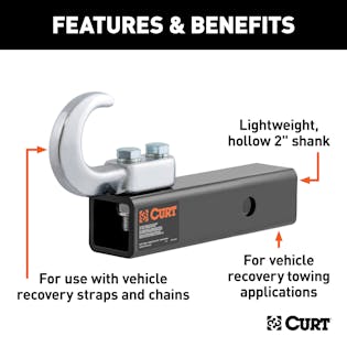 CURT 45825 Tow Hook Mount (2 Shank)