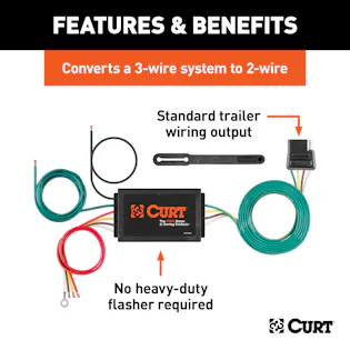 CURT 56190 Powered 3-to-2-Wire Taillight Converter