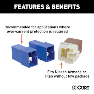 CURT 57000 Relay Kit for Nissan Armada, Titan