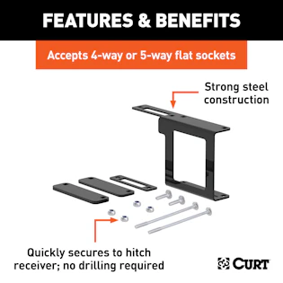 CURT 58001010 Easy-Mount Wiring Brackets for 4 or 5-Way Flat (2 ...