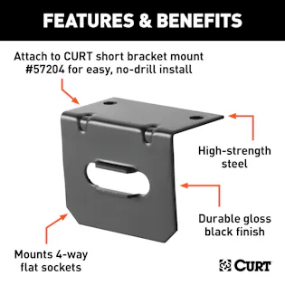CURT 58300 Connector Mounting Bracket for 4-Way Flat