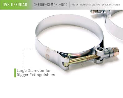 DV8 Offroad D-FIRE-CLMP-L-DOR Fire Extinguisher Clamps, Large Diameter