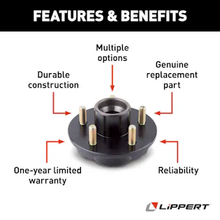 Lippert Components 122098 Lippert Idler Hub for 3,500-lb. Axle - 5 on 4 ...