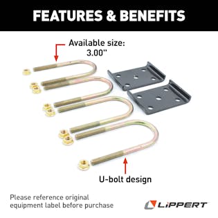 Lippert Components 297429 Lippert Axle Mounting Kit - 3" Tube