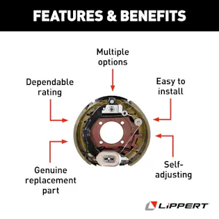 Lippert Components 298277 12.25 X 3.38 LH Electric Brake Assembly, 4 ...