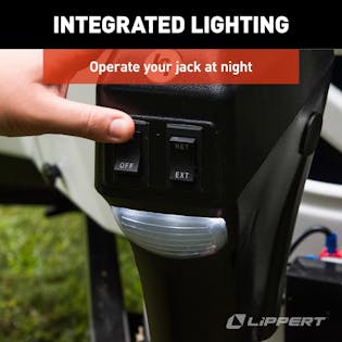 Lippert Components 285318 Black Electric Tongue Jack (3,500-lb. Lift ...