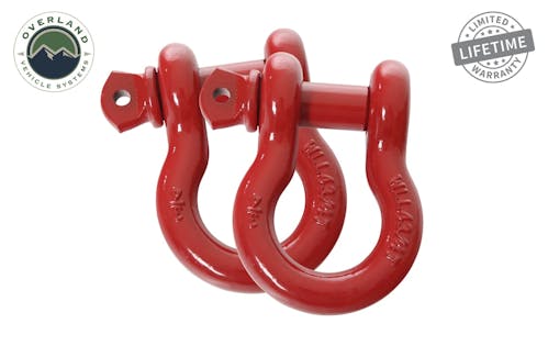 Overland Vehicle Systems 19010204 Recovery Shackle 3/4 4.75 Ton Red ...
