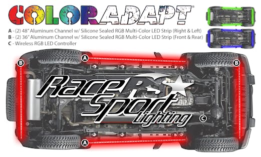 Race Sport Lighting RSUKIT Race Sport ColorADAPT LED Underbody Kit w ...