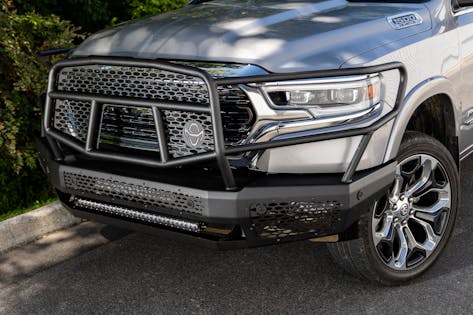 Ranch Hand MFD19HBM1 Midnight Front Bumper with Grille Guard for Select ...