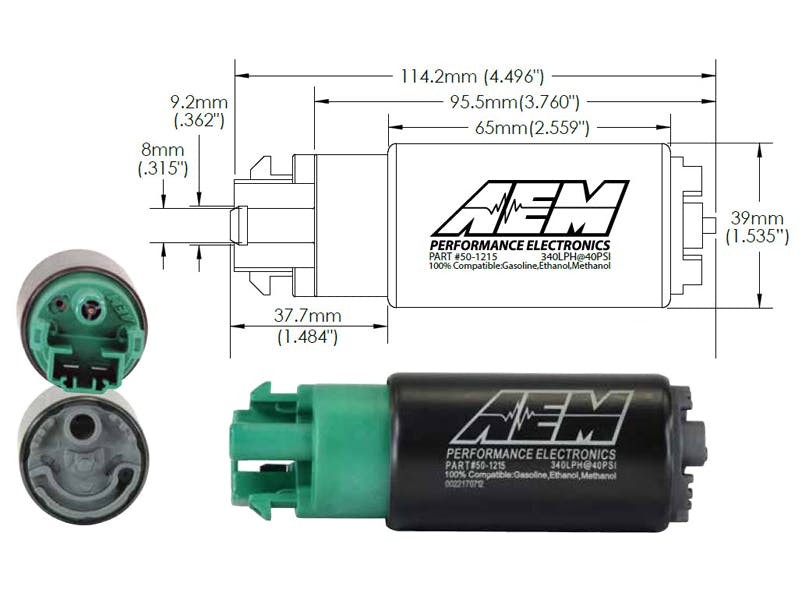 AEM 50-1215 AEM 340LPH E85-Compatible High Flow In-Tank Fuel Pump