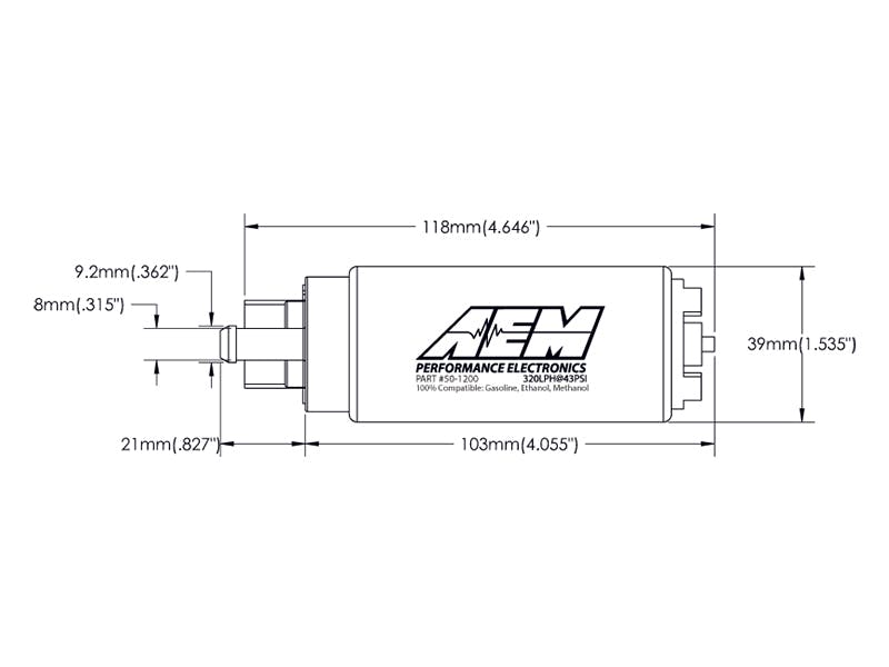 AEM 50-1200 E85 Hi Flow Fuel Pump