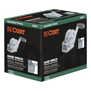 CURT 29424 Hand Crank Winch (1,200 lbs, 7-1/2" Handle)