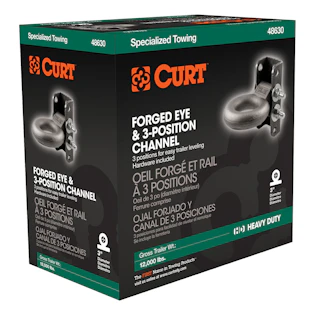 CURT 48630 Adjustable Lunette Ring (12,000 lbs., 3" Eye, 7-1/2" Channel ...