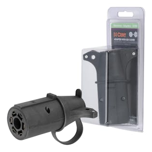 CURT 57255 Adapter with Tester (7-Way RV Blade to 6-Round Trailer ...