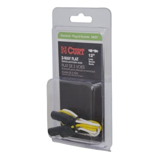 CURT 58021 2-Way Flat Connector Plug & Socket with 12 Wires (Packaged)