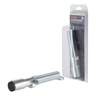 CURT 58083 6-Way Round Connector Plug with Spring (Trailer Side, Packaged)