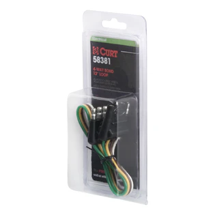 CURT 58381 4-Way Flat Connector Plug & Socket with 12 Wires (Packaged)
