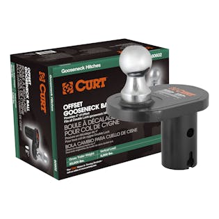 CURT 60602 Double Lock 2-5/16" Offset Gooseneck Ball (4" Rearward Offset)